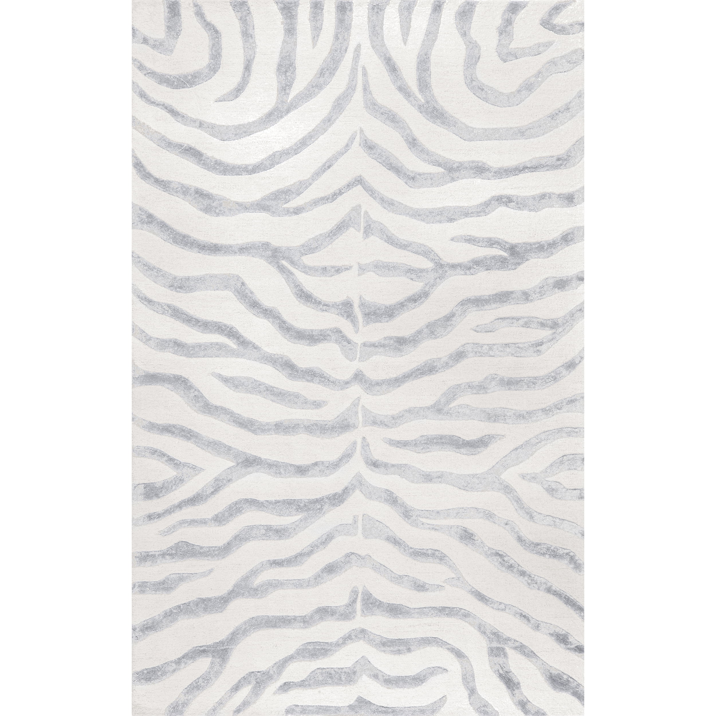 nuLOOM Zebra Hand Tufted Plush Wool Area Rug, 6' x 9', Gray - Walmart.com