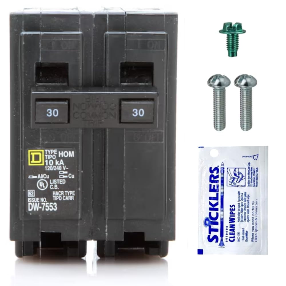 nuine HOM230 Circuit Breaker Kit Bundle (1 Pack), 30 Amp (30A) Double ...