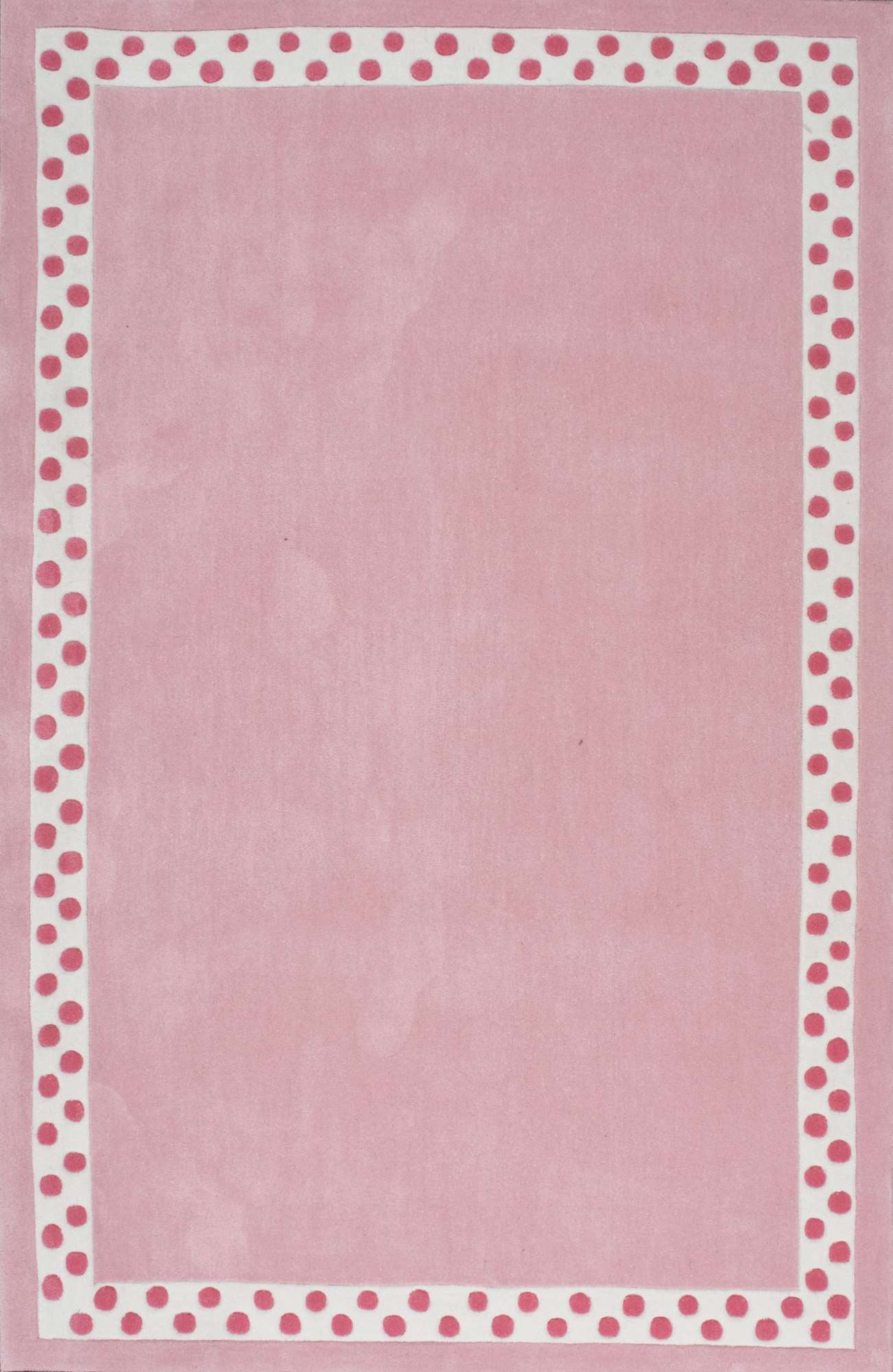 nuloom contemporary nursery solid polka dot border kids area rugs, 3' 6 ...