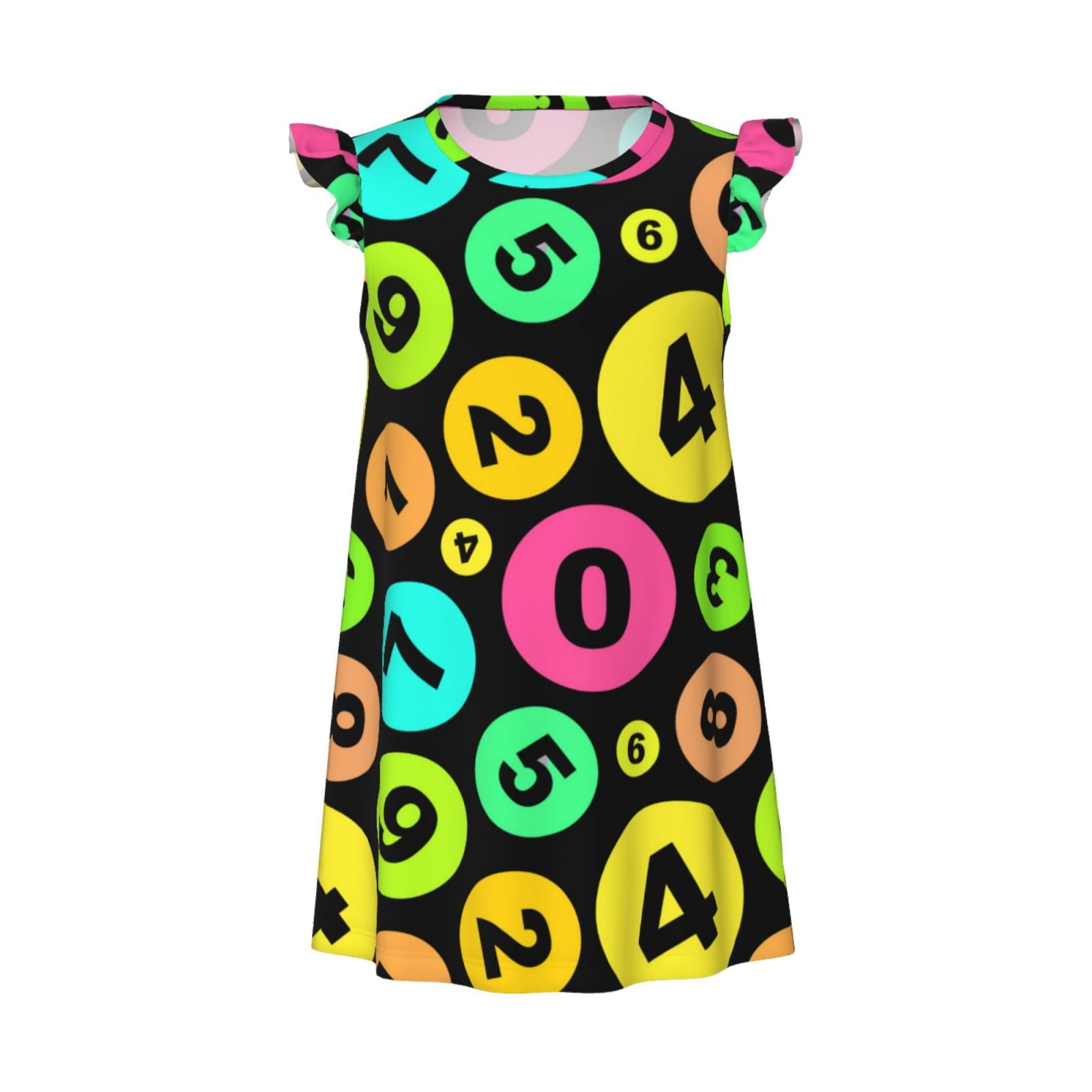 number colorful Math Print Girls Nightgowns, Short Sleeves Princess ...