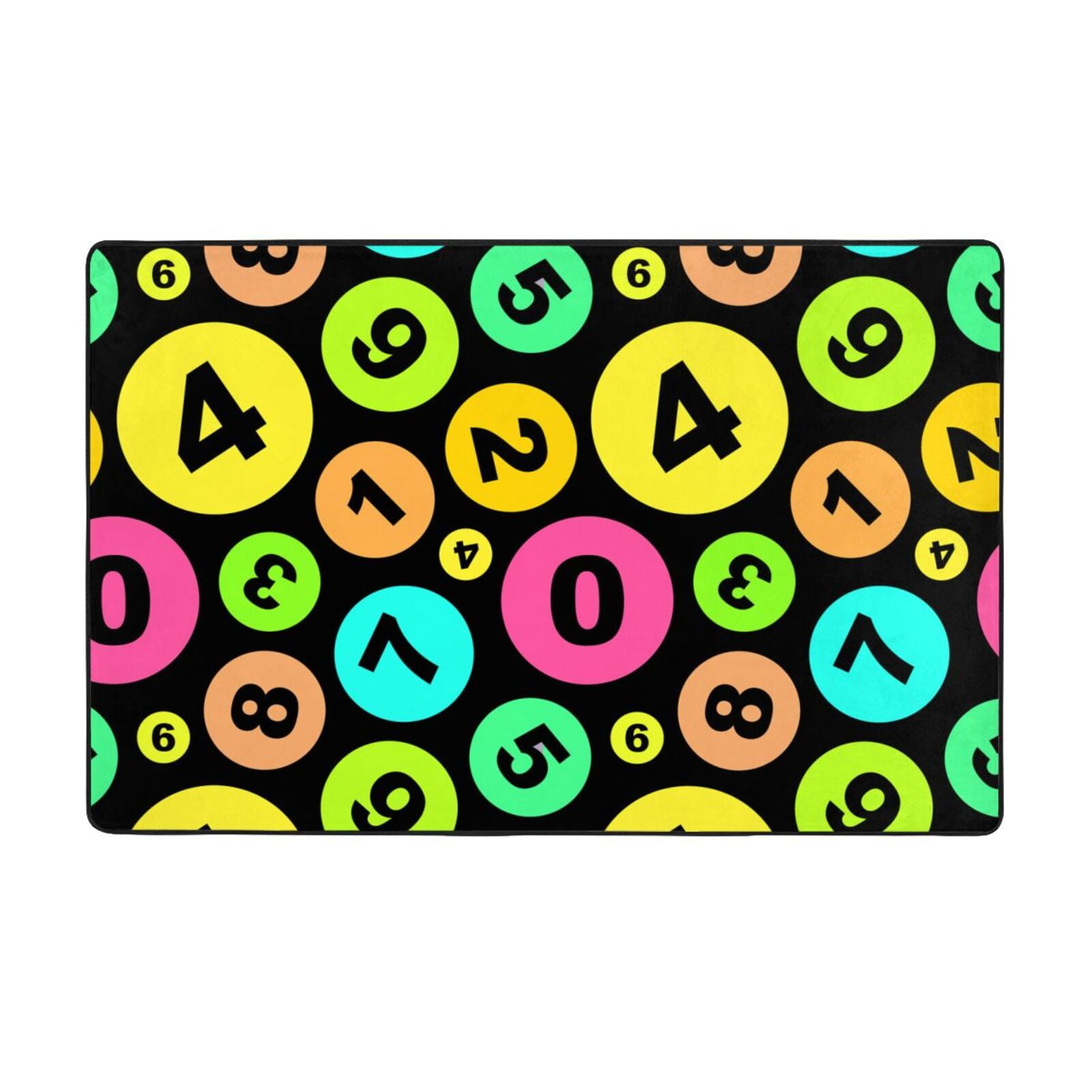 number colorful Math Print Shaggy Area Rug, Rugs for Living Room ...