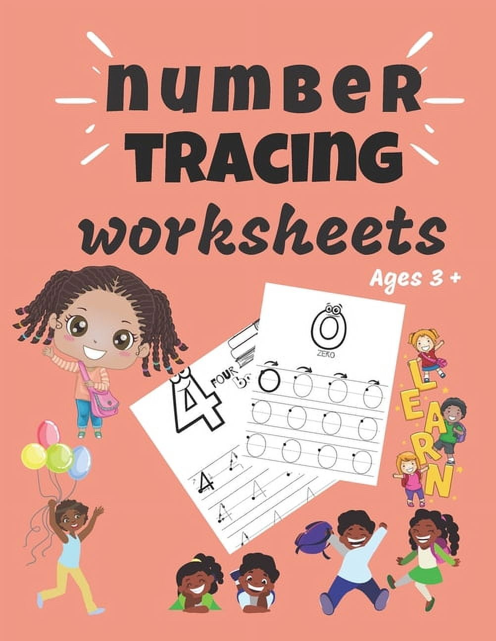 number tracing worksheets Ages 3+: trace numbers practice workbook for ...