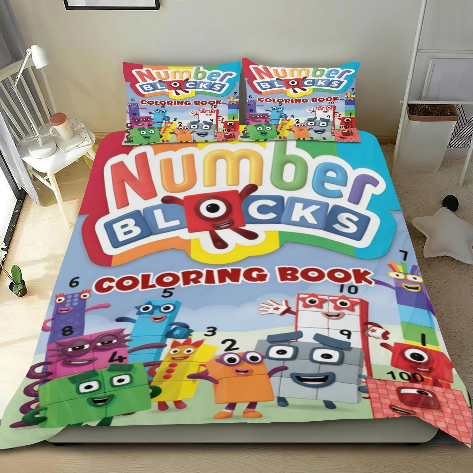 numberblocks Themed Bed Sheet Set Three Piece Set 53x79 In ches ...