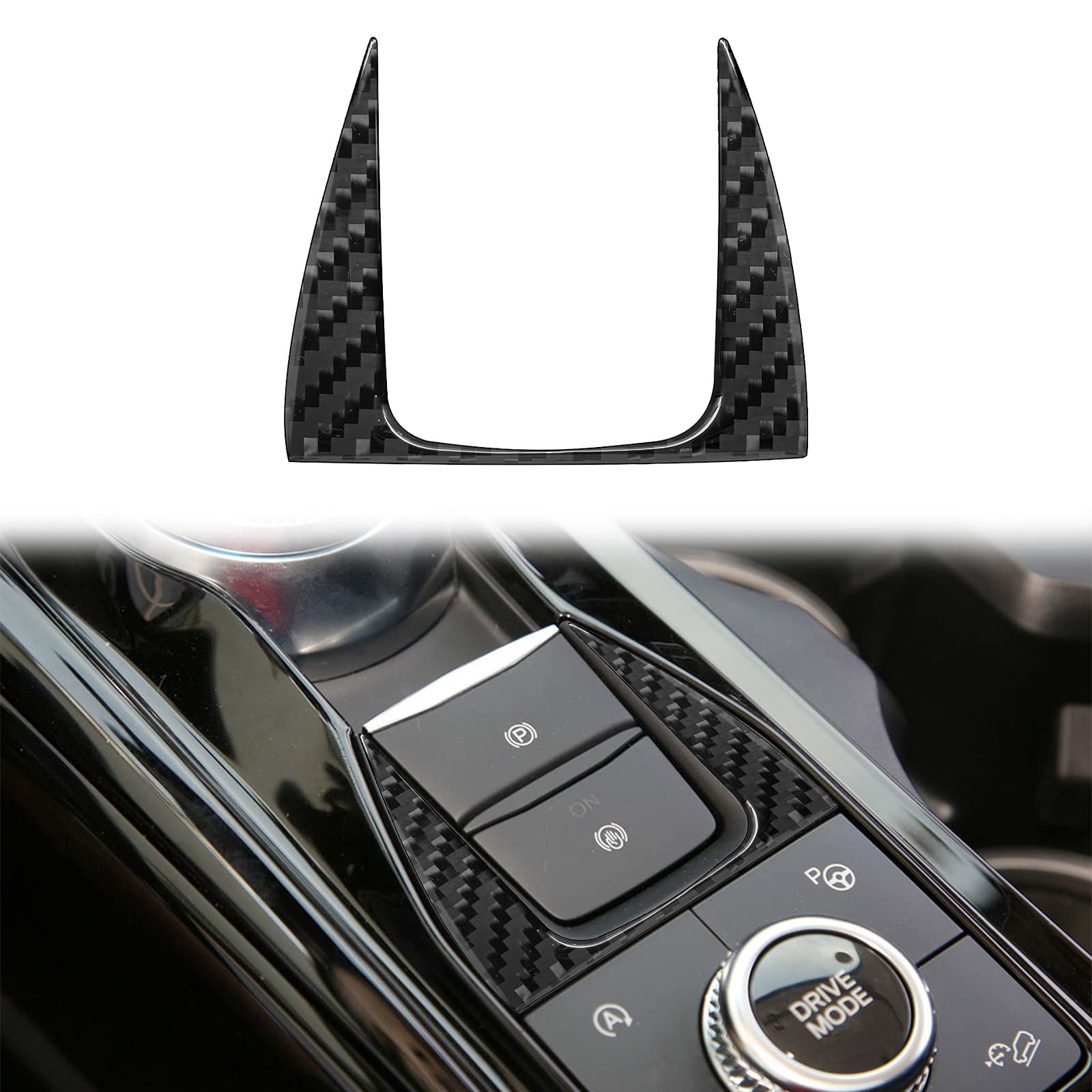 nuoozy Compatible with Handbrake Control Frame Panel Cover Trim Carbon ...