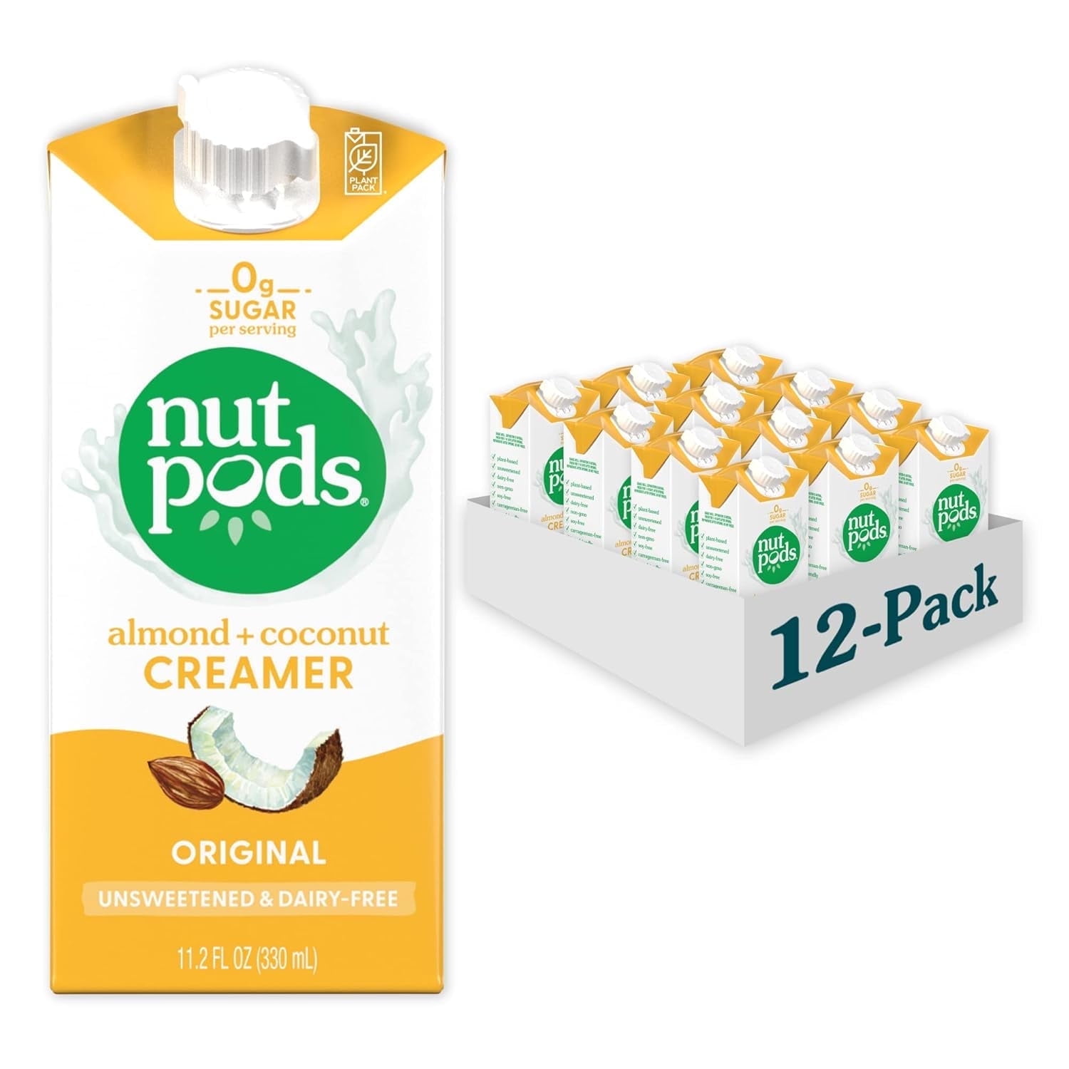 Free Shipping! nutpods Original Unsweetened Coffee Creamer 11.2oz 12 ...