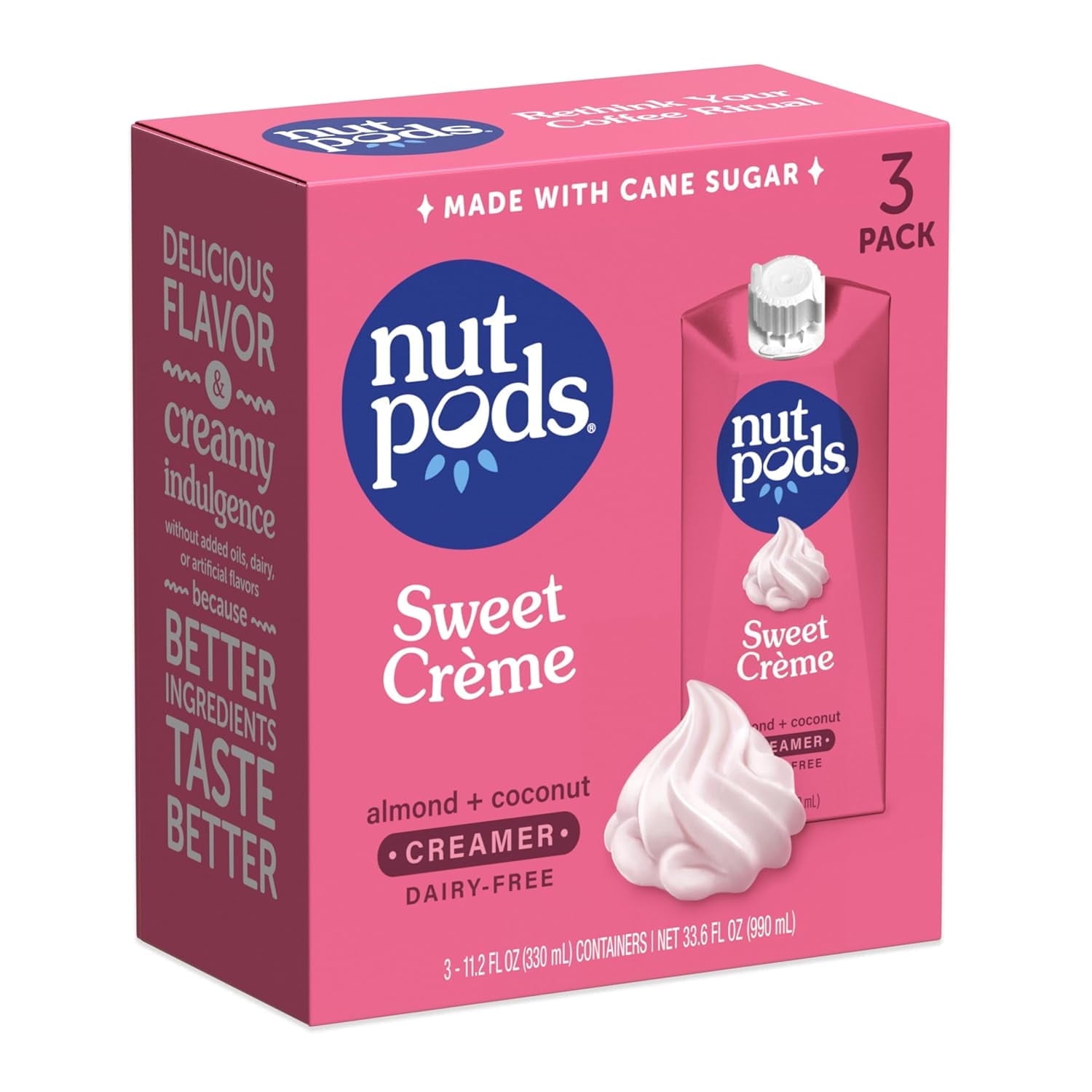 nutpods Sweet CrÃ¨me Non-Dairy Coffee Creamer, Almond Coconut, Organic ...