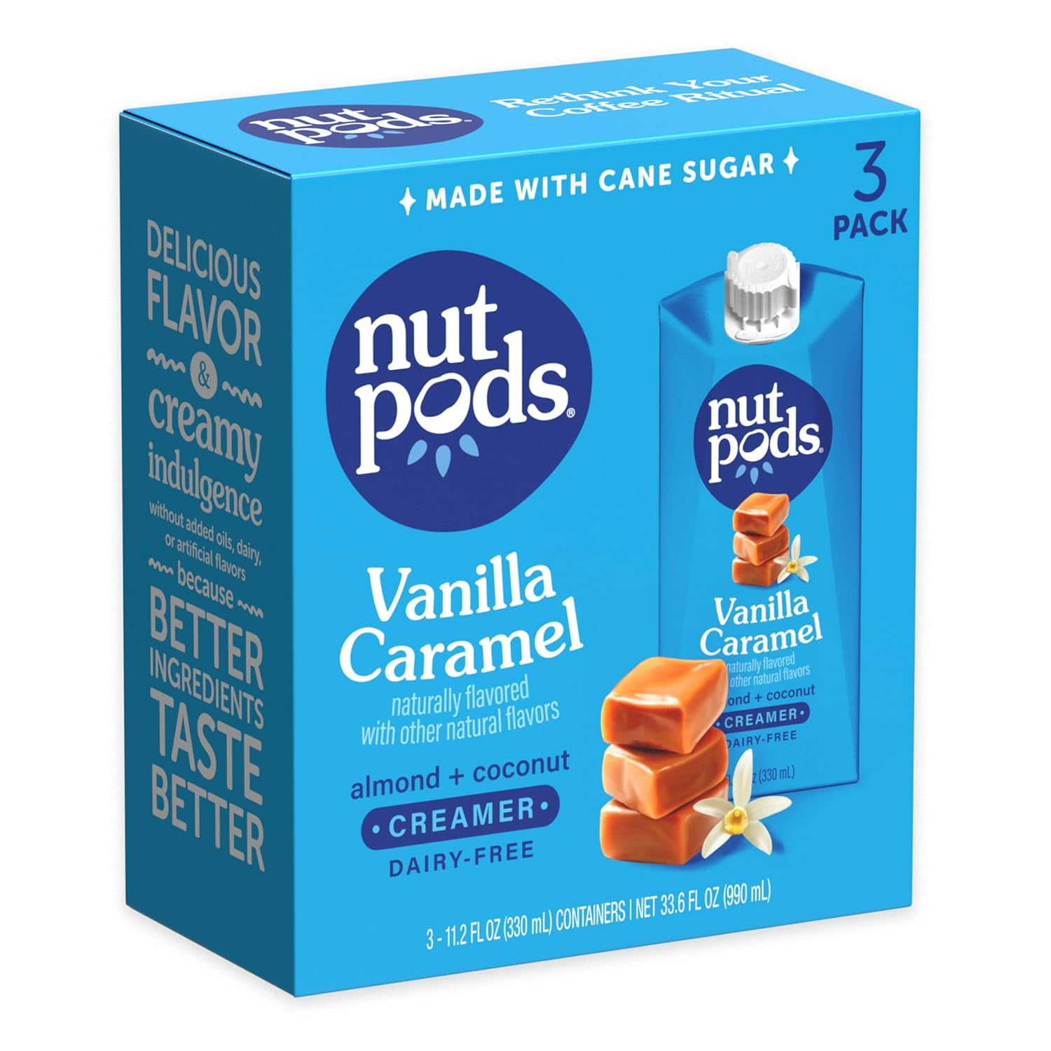 nutpods Vanilla Caramel Non Dairy Coffee Creamer, Sweetened with ...