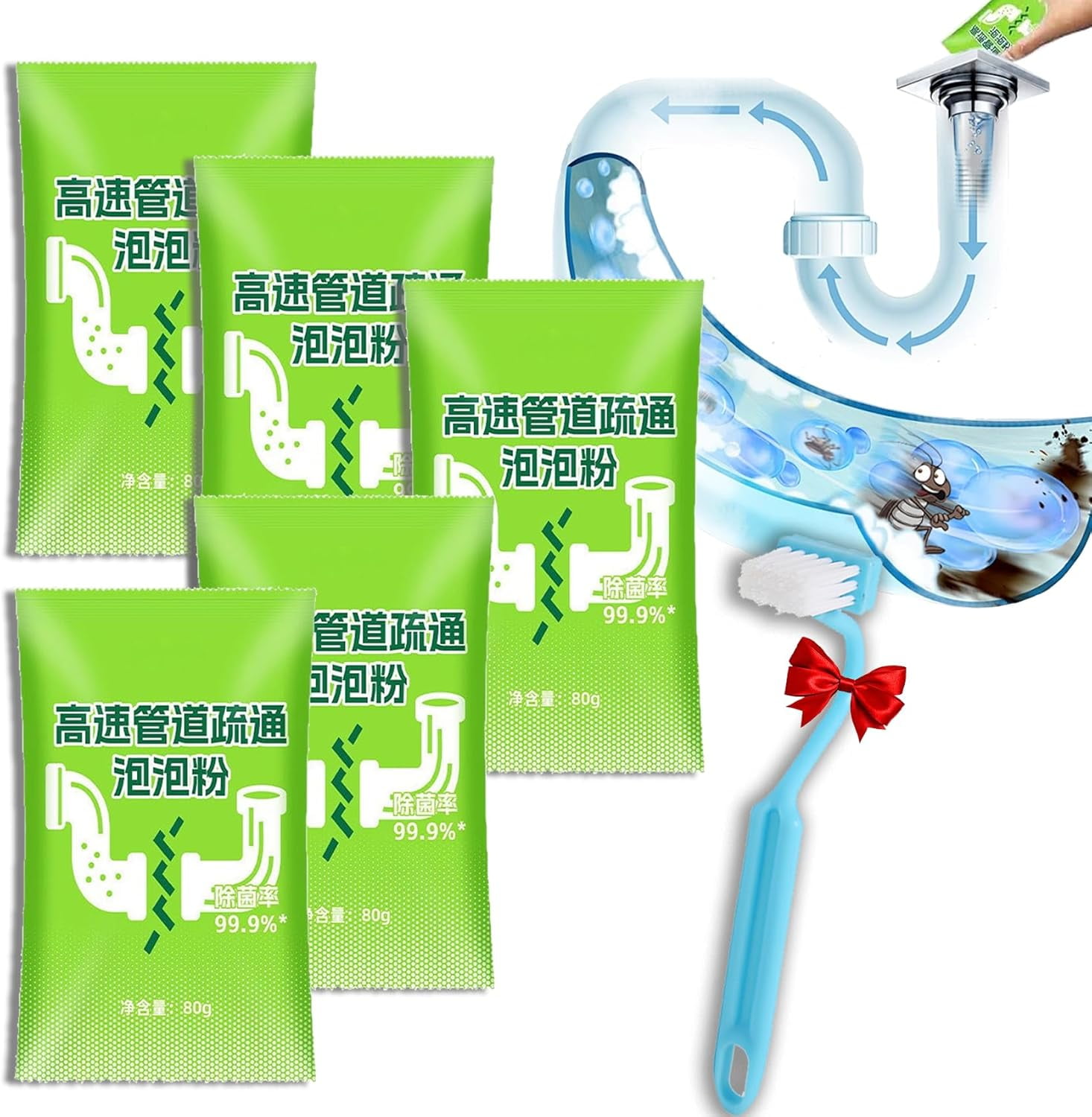 nuyezo High Speed Drain Cleaner Foaming Powder, Powerful Pipeline ...