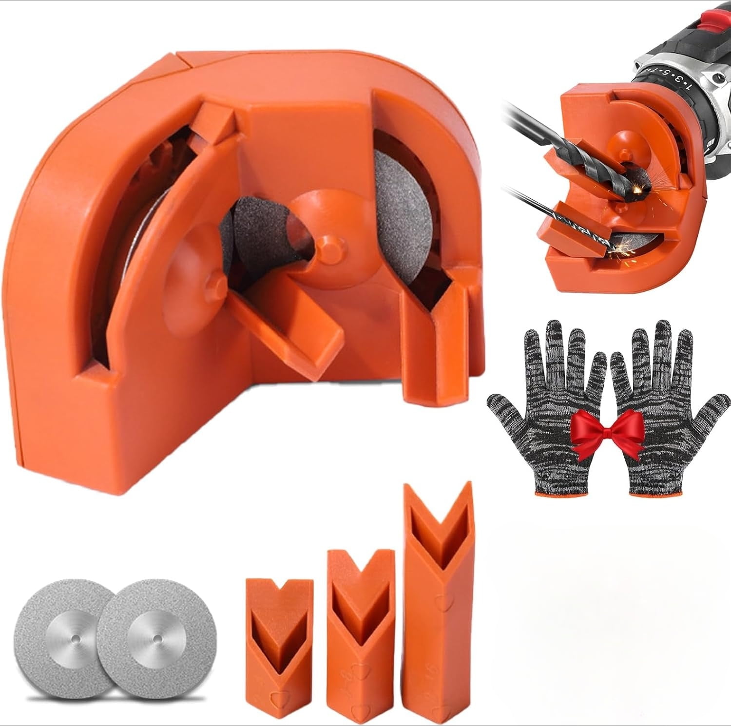 nuyezo Multi-function Drill Bit Sharpener, with 2 Wheels Grinder ...