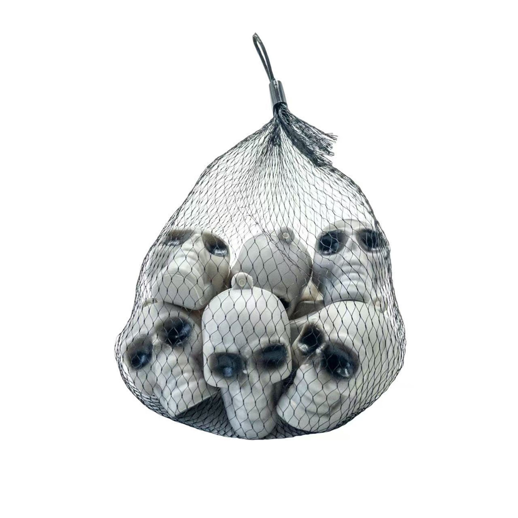 nvzhuang 12 Pcs Mini Skull Heads Plastic Halloween Gothic Scary ...