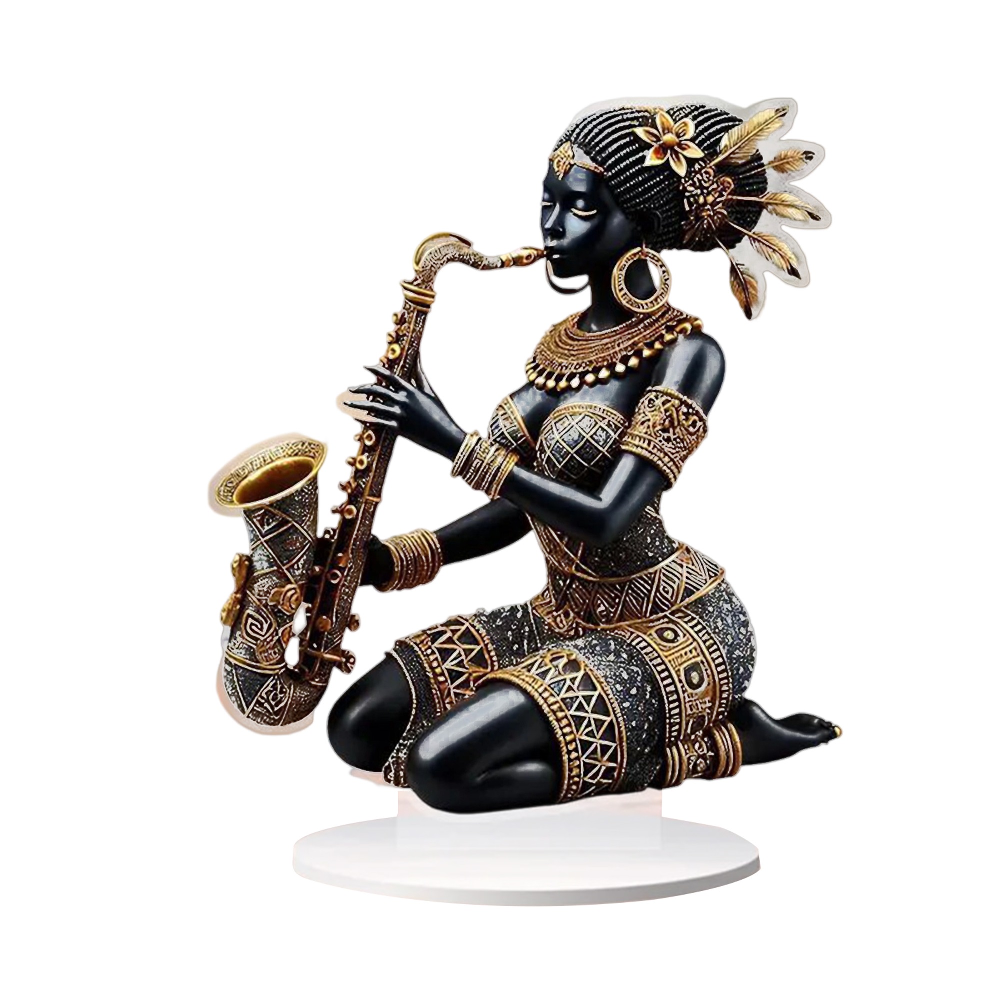 nvzhuang 2D Acrylic Flat African Lady Statue Desktop Centerpiece ...