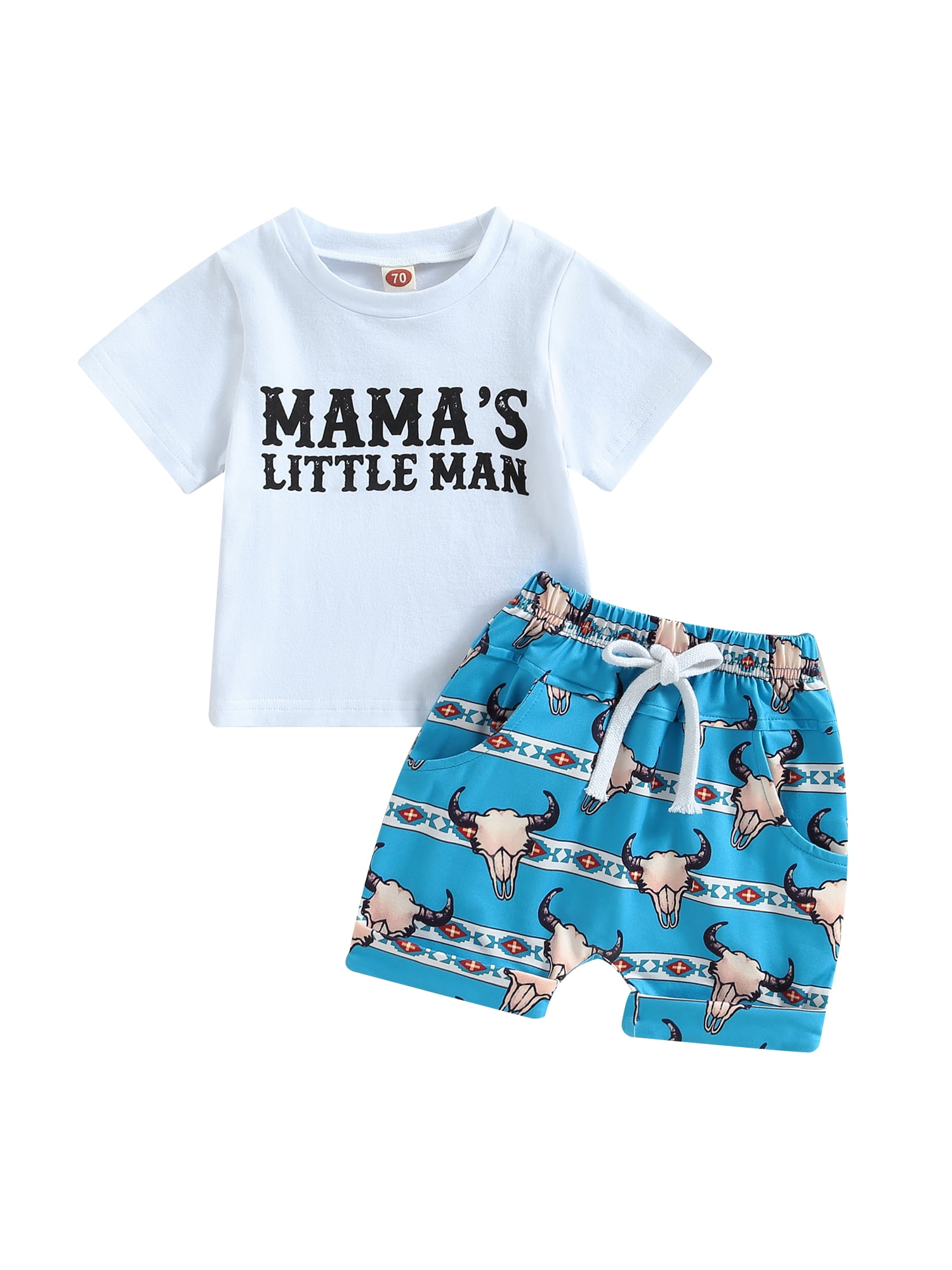 nvzhuang Baby Boys Shorts Set, Short Sleeve Letters Print T-shirt with ...