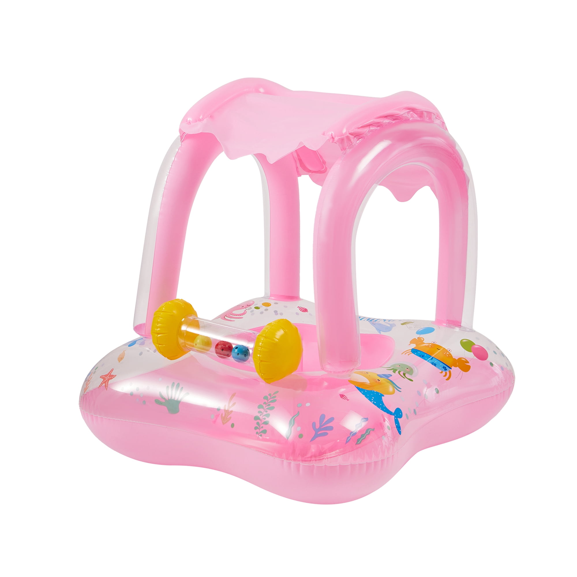 nvzhuang Baby Pool Float with Canopy, Inflatable Baby Swim Float with ...