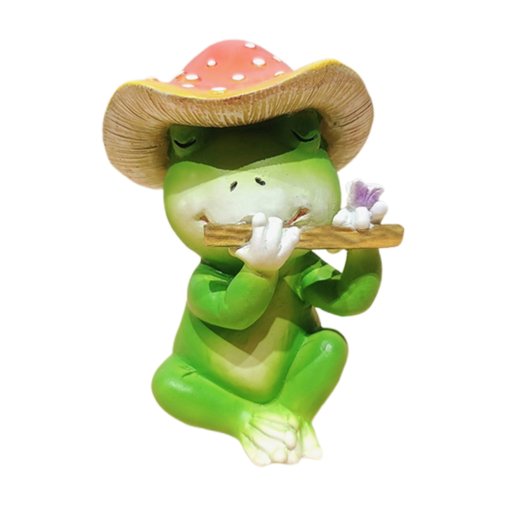 nvzhuang Cute Band Frog Statue Resin Animals Garden Figurine Outdoor ...