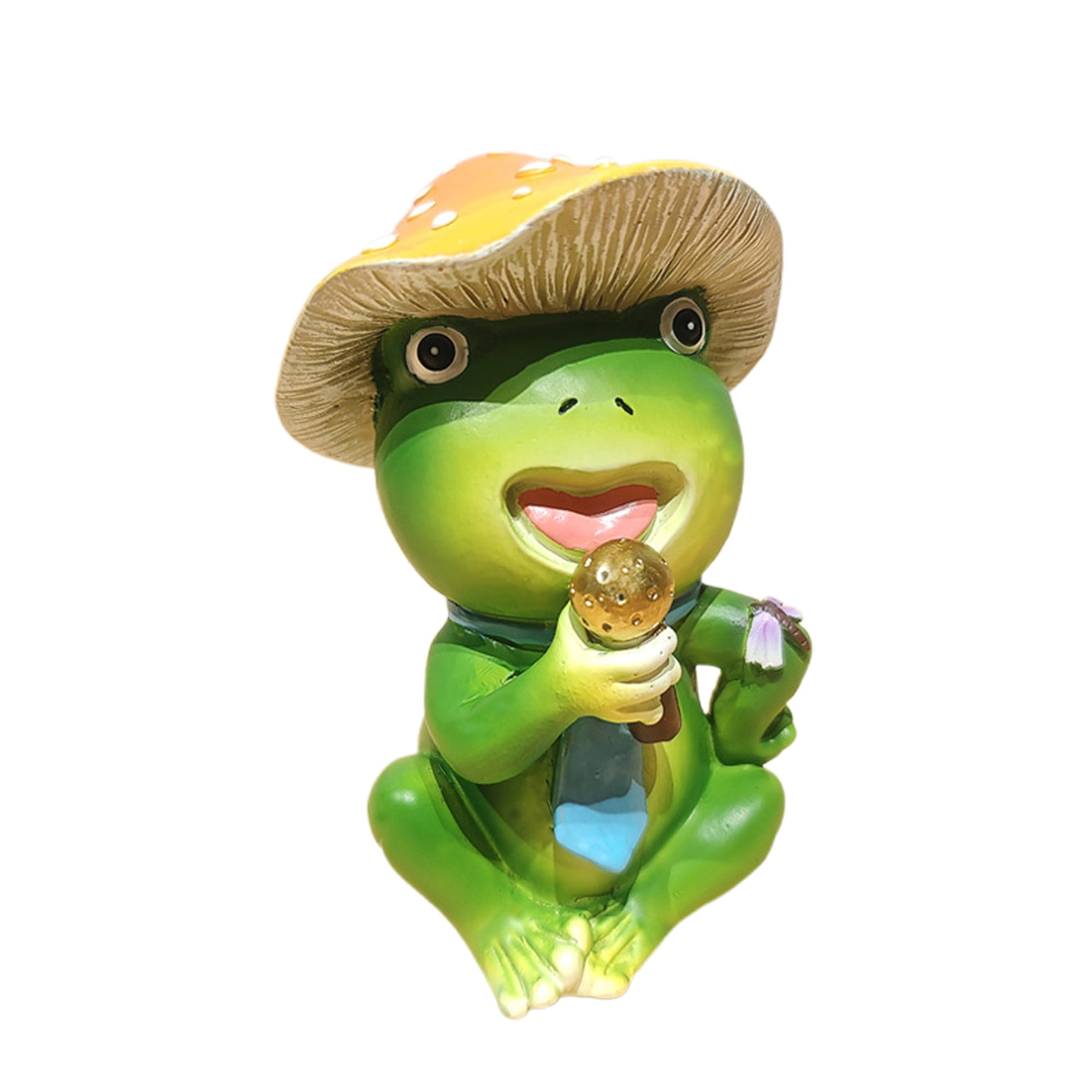 nvzhuang Cute Band Frog Statue Resin Animals Garden Figurine Outdoor ...