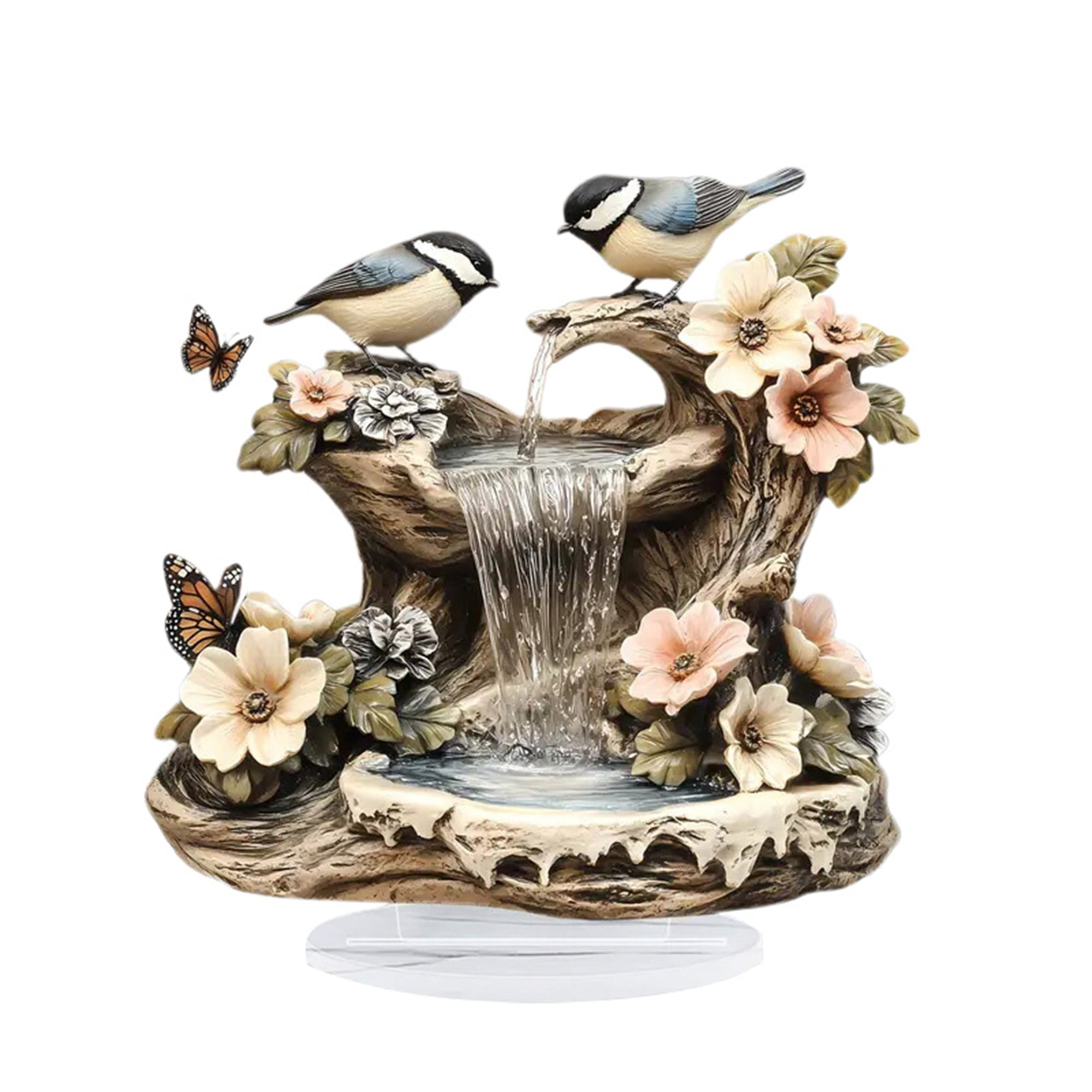 nvzhuang Garden Fountain Table Decorations Waterfall Figurine Acrylic ...