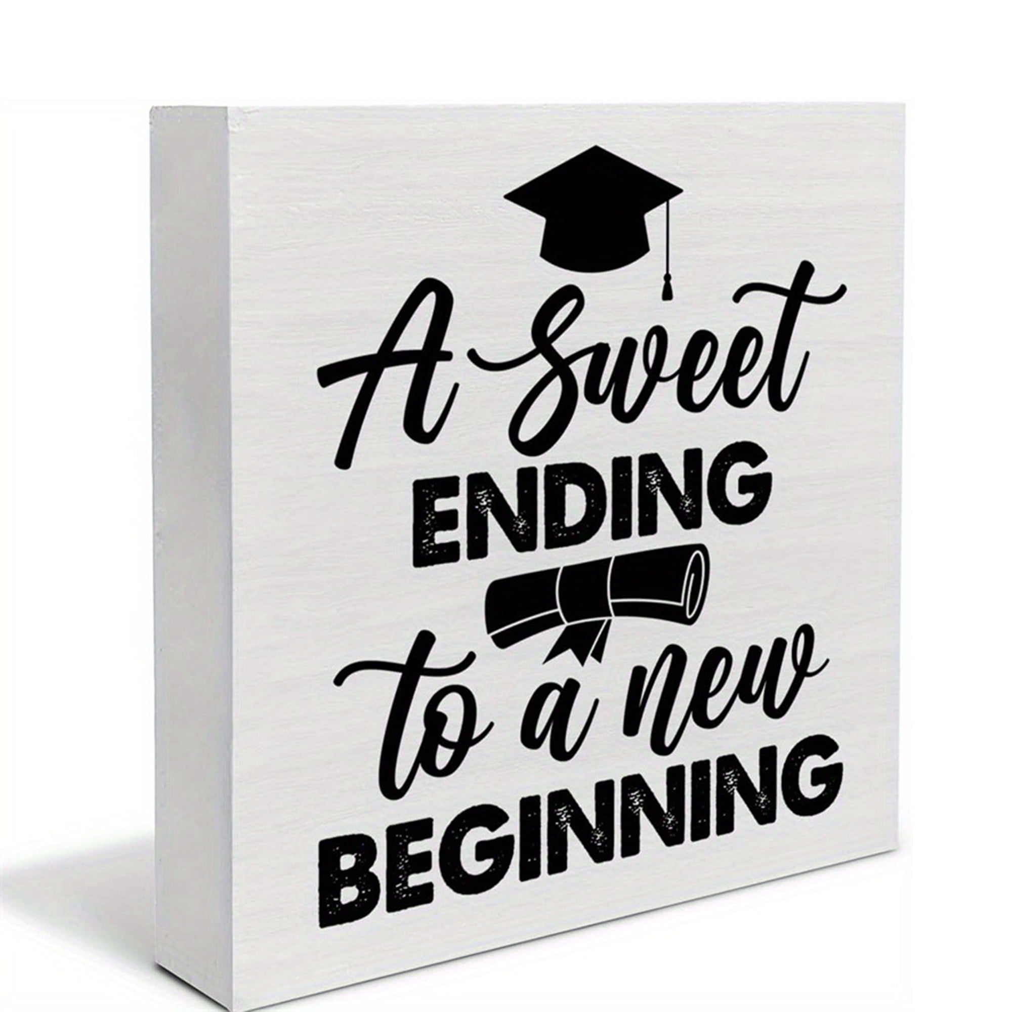 nvzhuang Graduation Box Desk Sign Graduate a Sweet Ending to a New ...