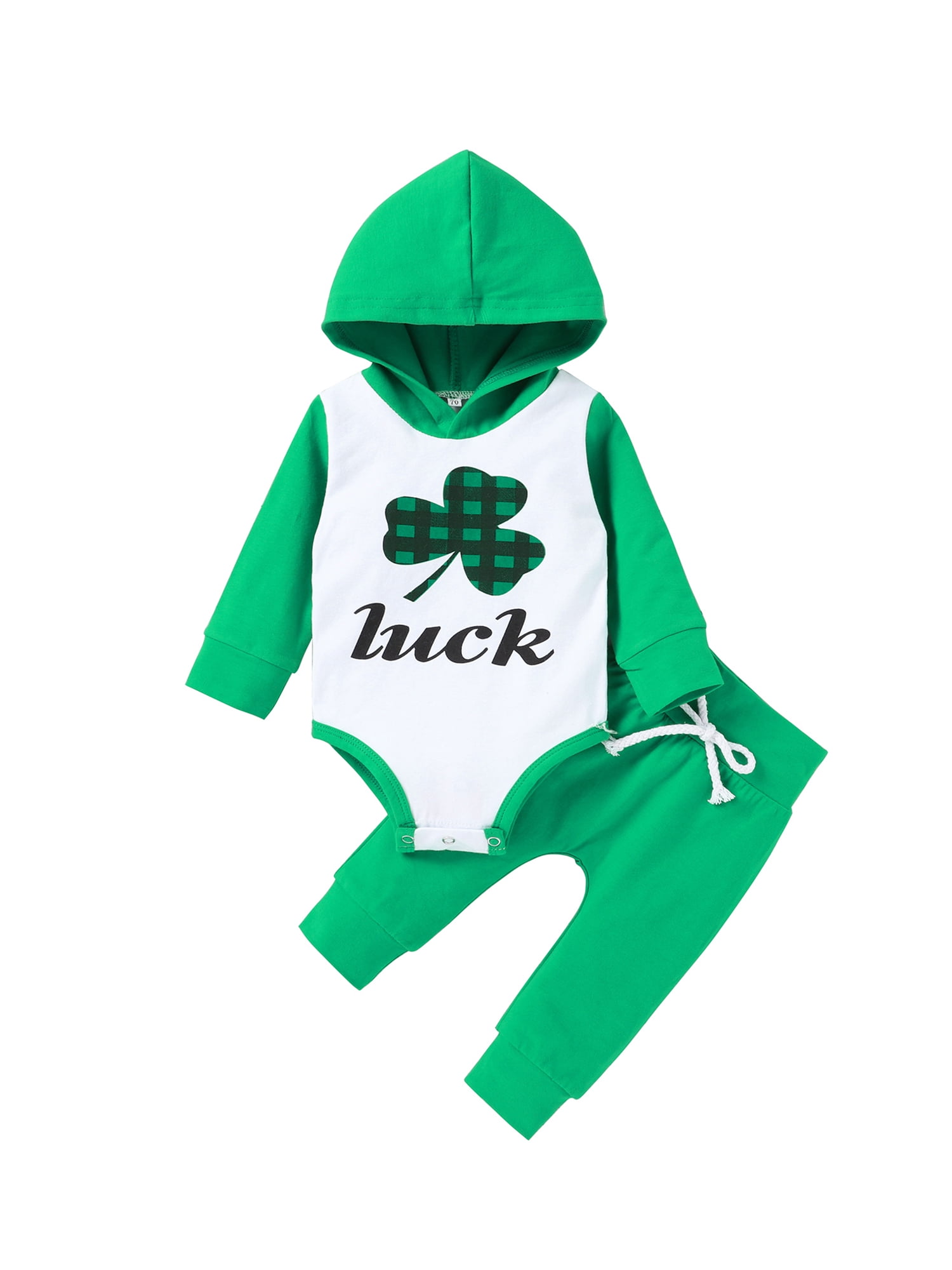 nvzhuang Infant 2PCS Spring Romper Set, Long Sleeve Letter Plaid Leaf ...