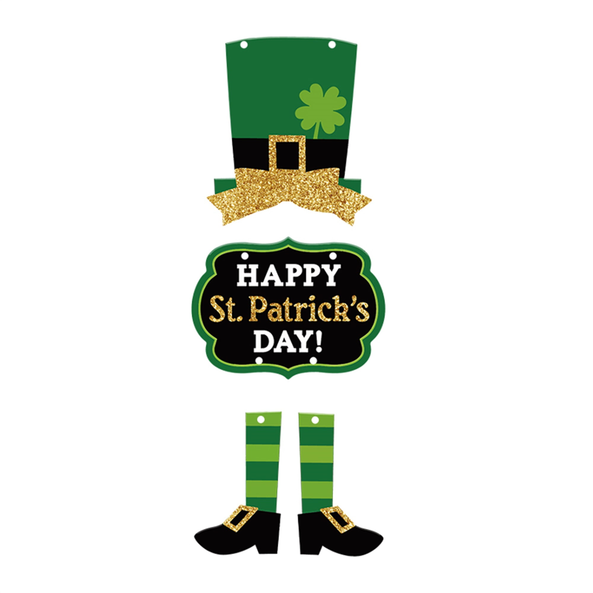 nvzhuang Irish Day Welcome Sign Green Shamrock Gnome Door Hanger ...