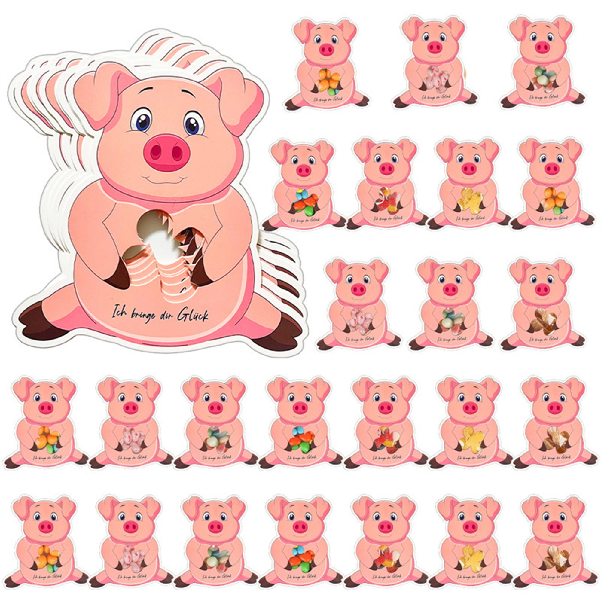 nvzhuang Irish Pig Greeting Cards for Kids, 24 Pcs Lucky Shamrock Funny ...