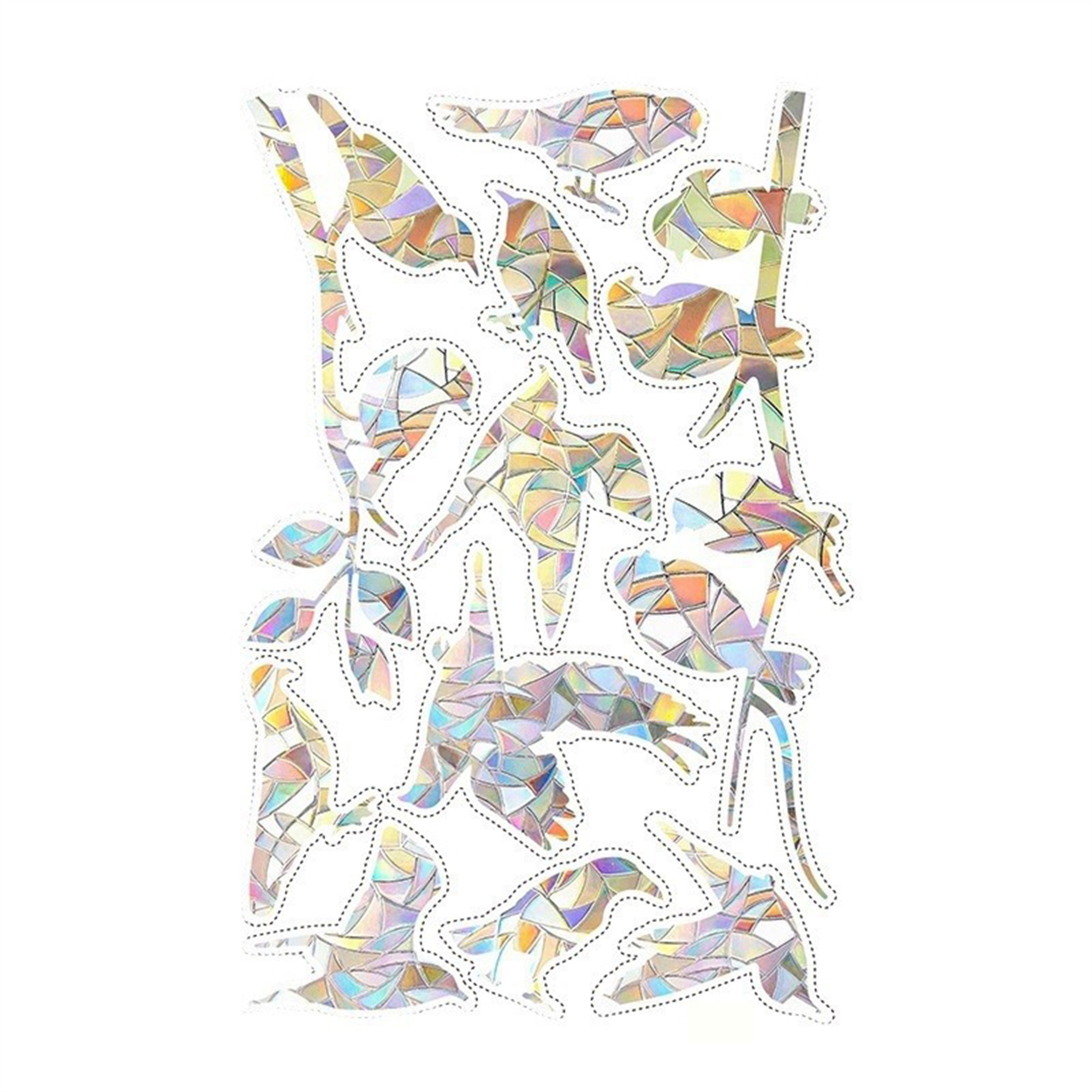 nvzhuang Rainbow Window Clings Branch Bird Shape Sun Catcher Stickers ...