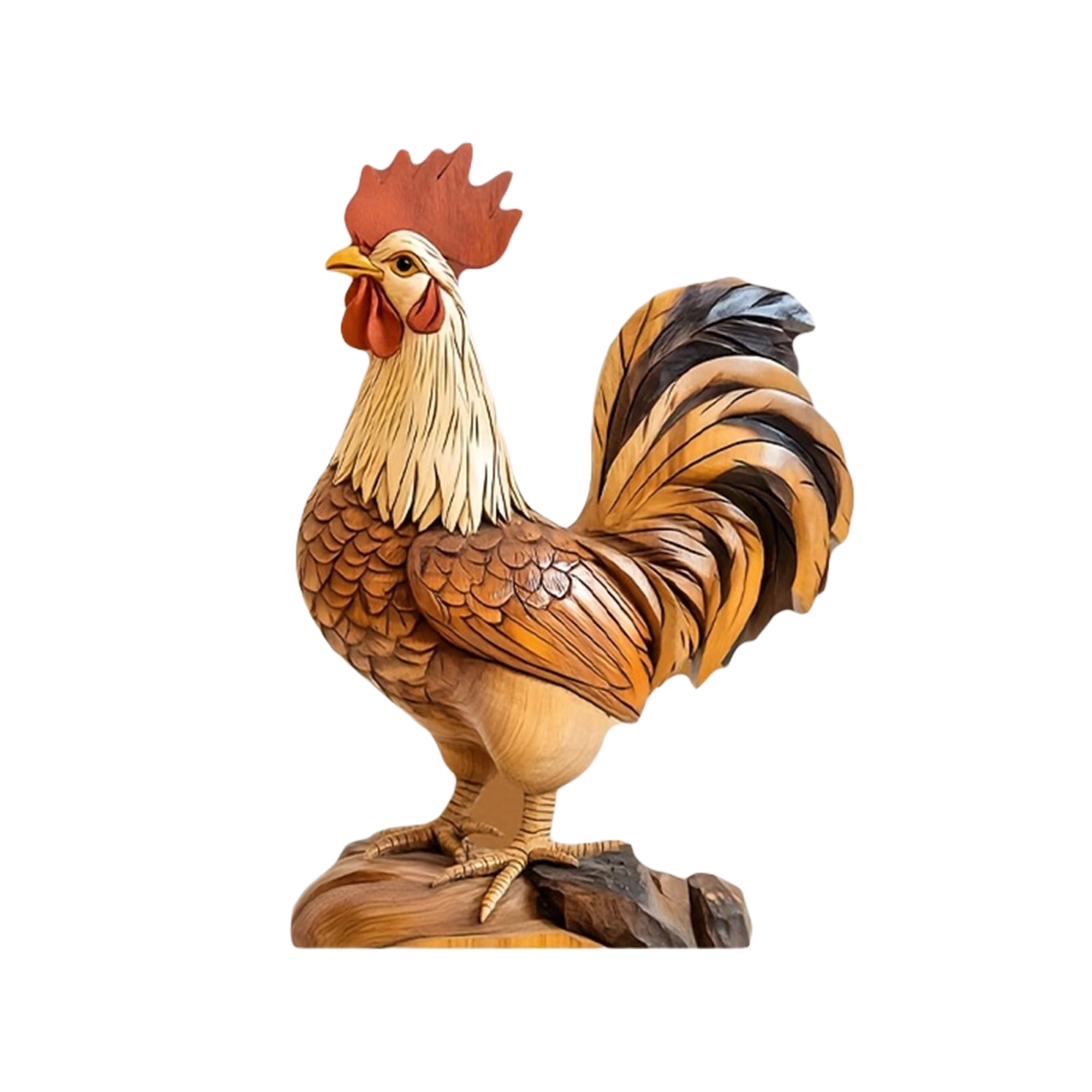 nvzhuang Rooster Table Decorations Cute Chicken Figurine Wooden Signs Tabletop Ornaments for ...