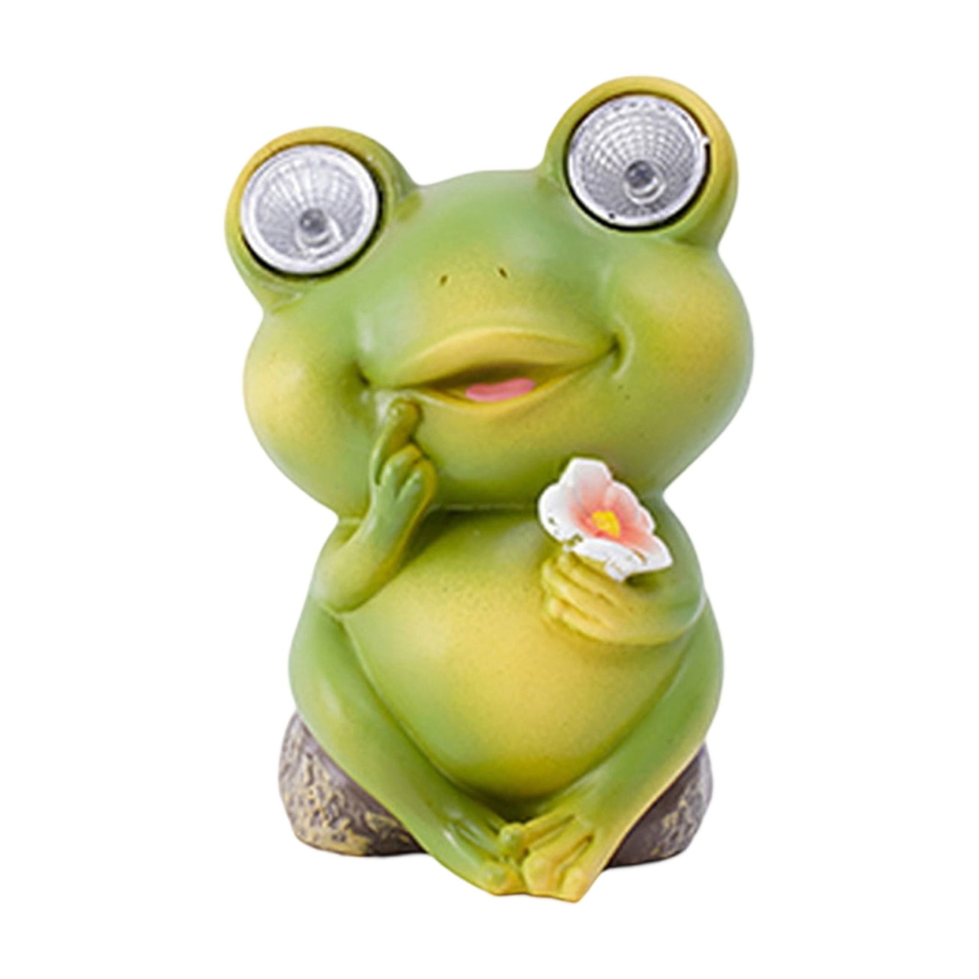 nvzhuang Solar Powered Frog Lights Garden Statue Cute Animal Outdoor ...