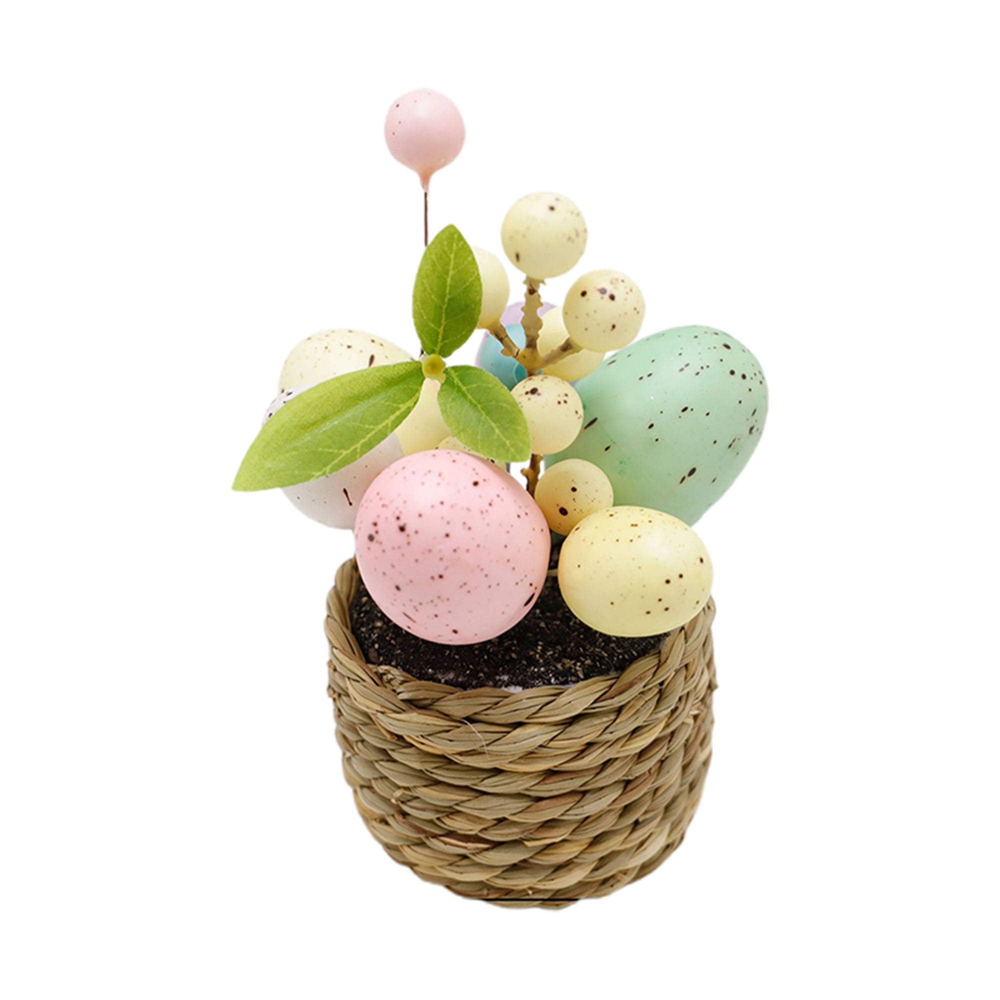 nvzhuang Tabletop Easter Egg Tree Artificial Tree with Berries Spot ...