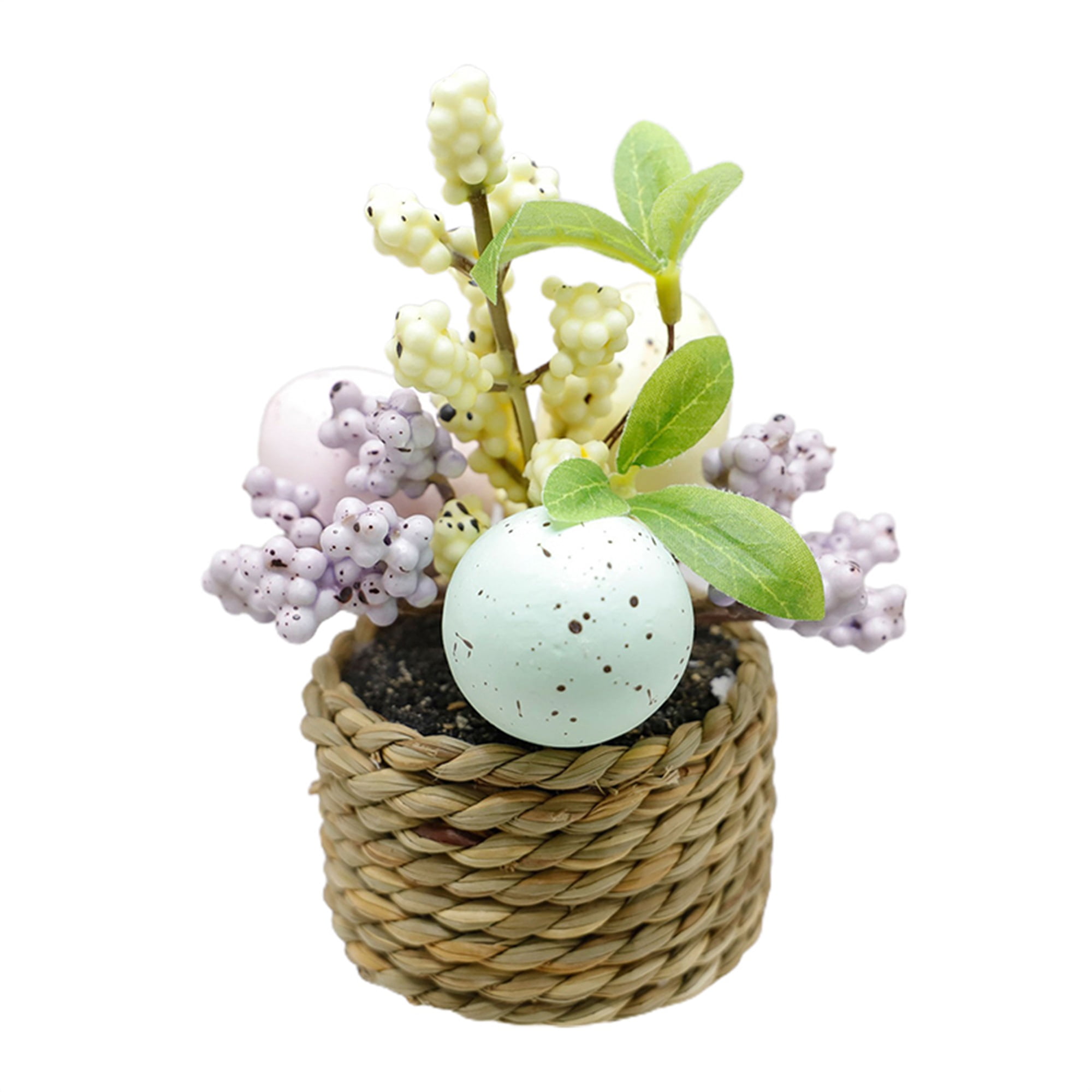 nvzhuang Tabletop Easter Egg Tree Artificial Tree with Berries Spot ...