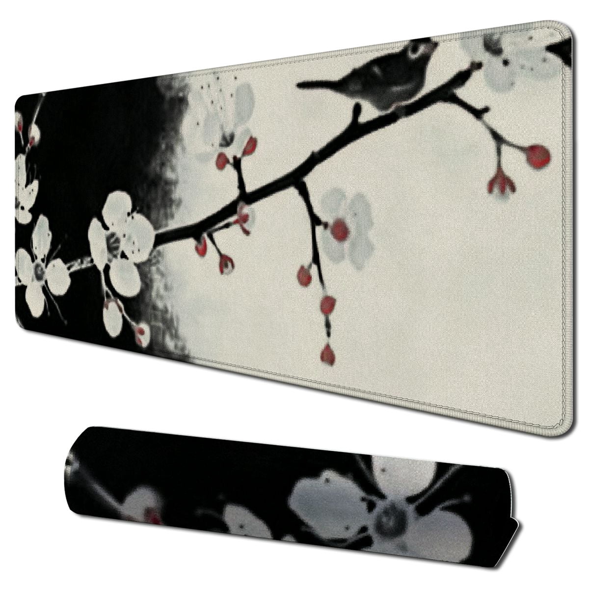 nygtbtfer Black White Japanese Cherry Blossom Mouse Pad Death Life ...