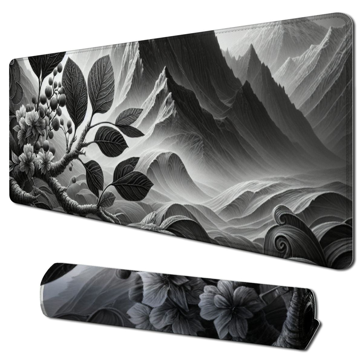 nygtbtfer Black White Japanese Cherry Blossom Mouse Pad Death Life ...