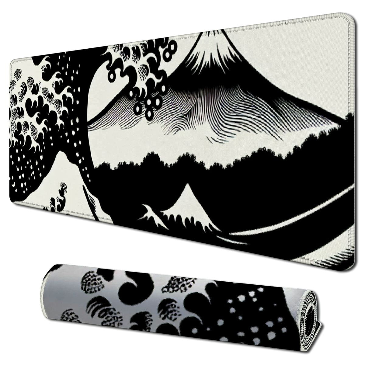 nygtbtfer Black and White Japanese Gaming Mouse Pad XL, Extended Large ...