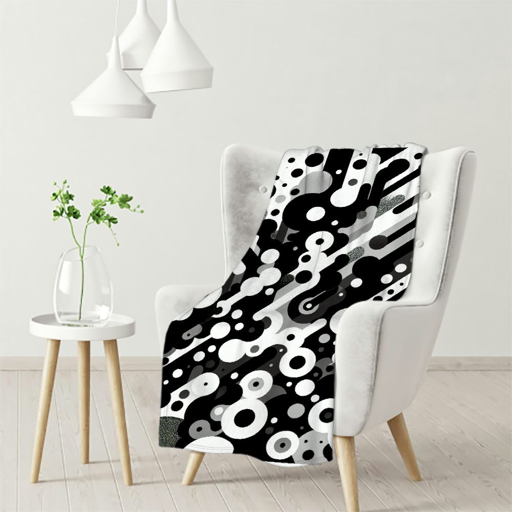 nygtbtfer Blue Grey and Throw Blanket Ink Geometric Blanket ...