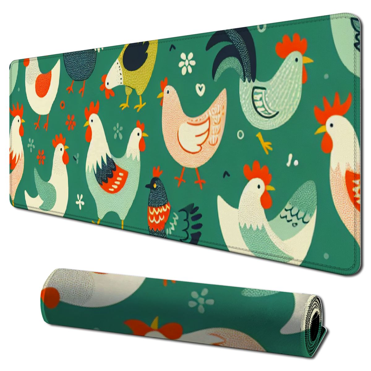 nygtbtfer Cute Farm Animals Chicken Rooster Large Mouse Pad Gaming ...