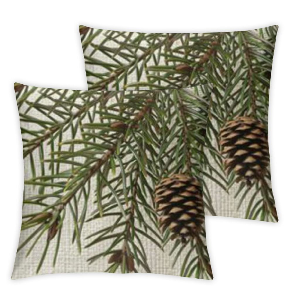 nygtbtfer Decorative Throw Pillow Case Evergreen Pinecone Fir Tree ...