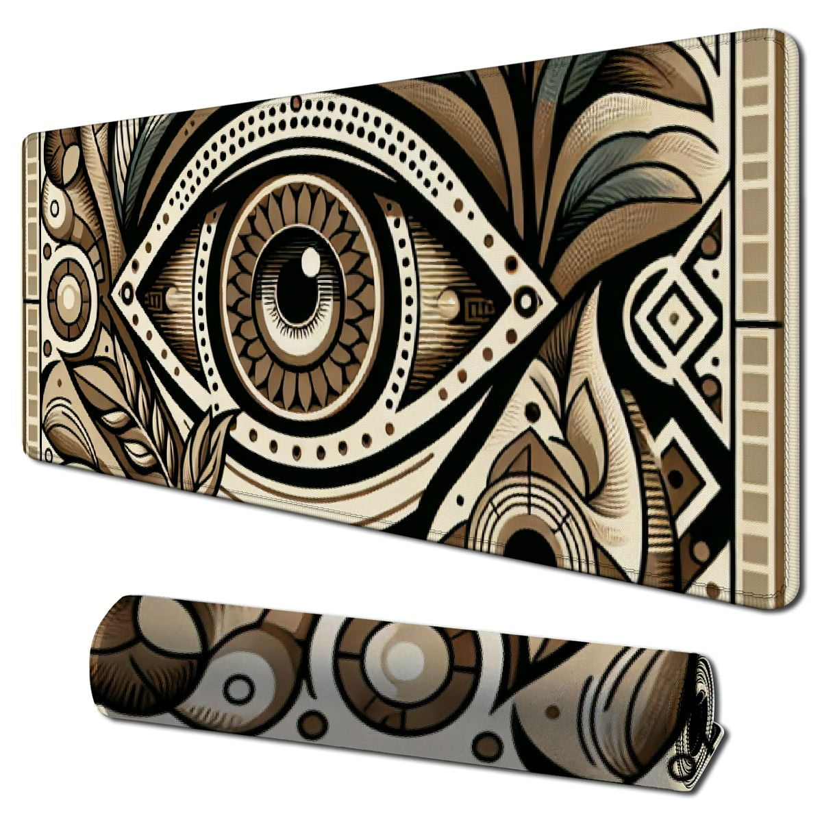 nygtbtfer Ergonomic Mouse Pad with Wrist Support Beige Abstract Eyes ...