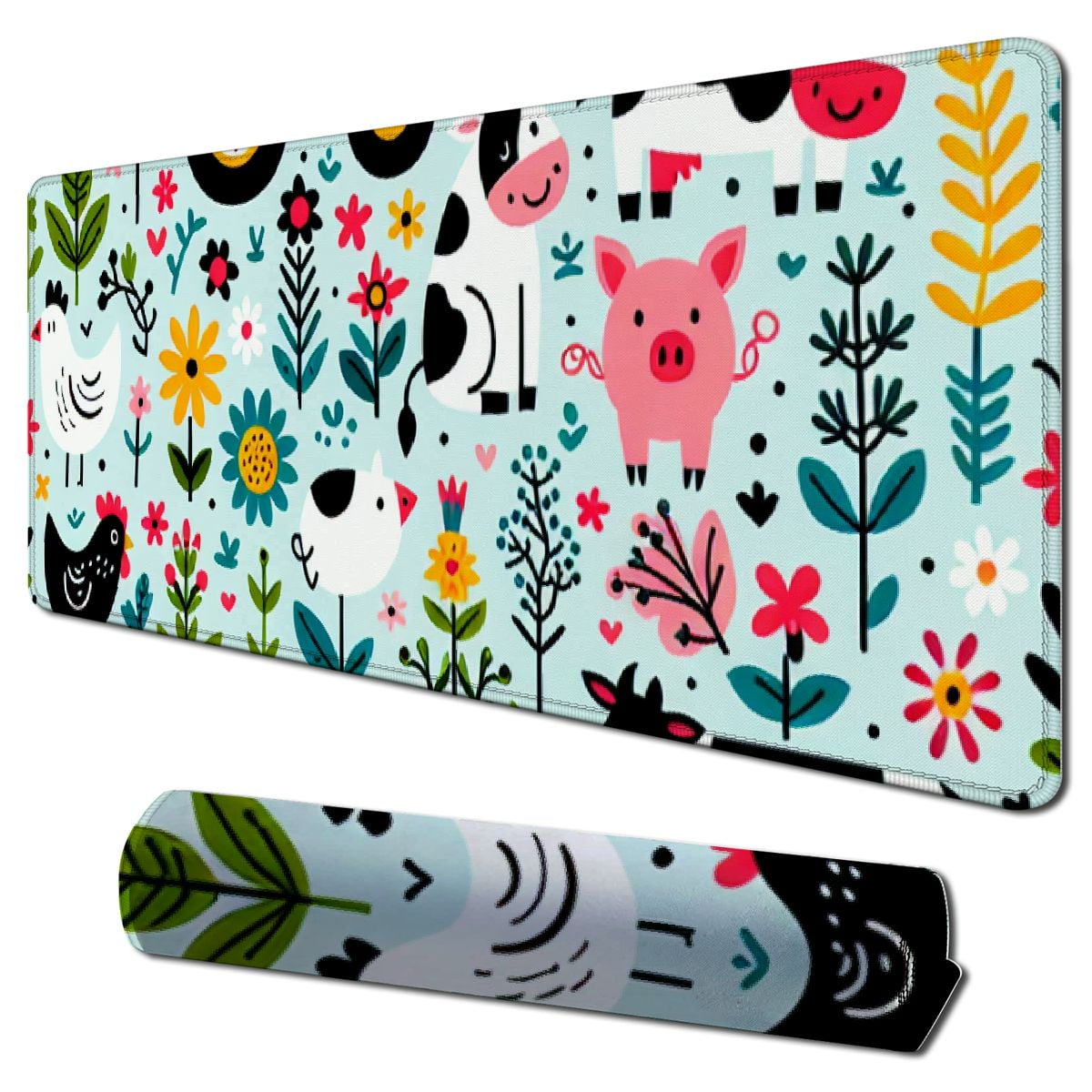 nygtbtfer Farm Animals and Trucks Pattern RGB Gaming Large Extended ...