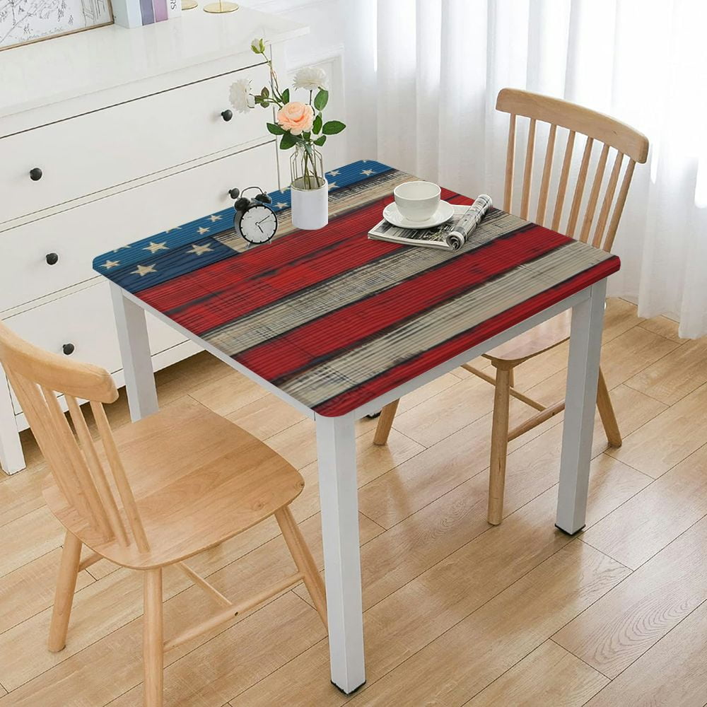 nygtbtfer Fitted Tablecloth Elastic Edged Table Cover, Star Stripe ...