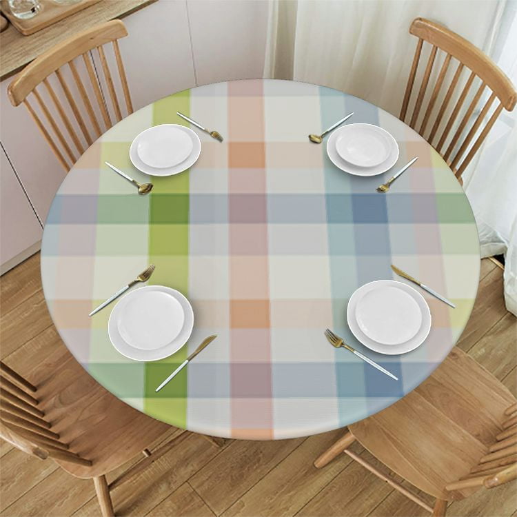 nygtbtfer Fitted Tablecloth for Round Table,Spring Easter Colorful ...