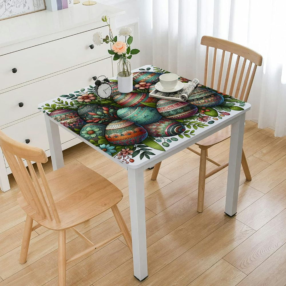 nygtbtfer Flower Egg Square Fitted Table Cloth Coloreds Square ...