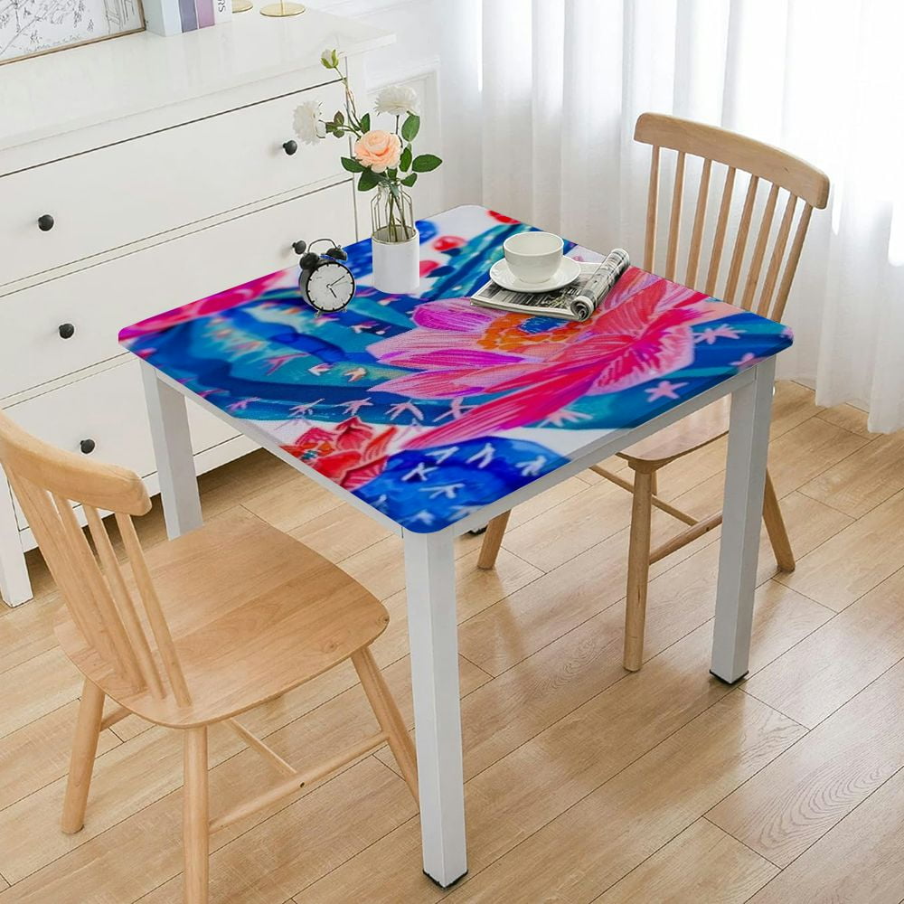 nygtbtfer Flower Square Fitted Tablecloth, Flower Style , Elastic Edge ...