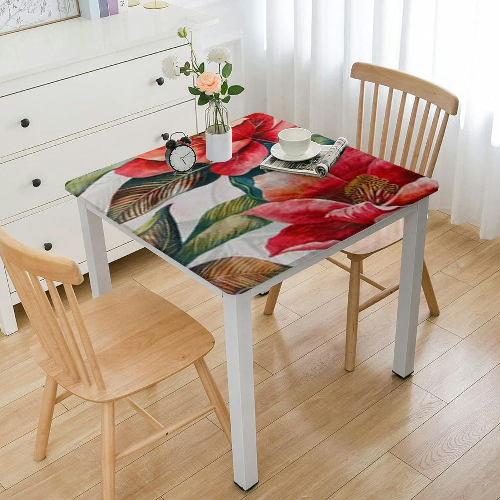 nygtbtfer Flower Square Fitted Tablecloth, Flower Style Texture ...