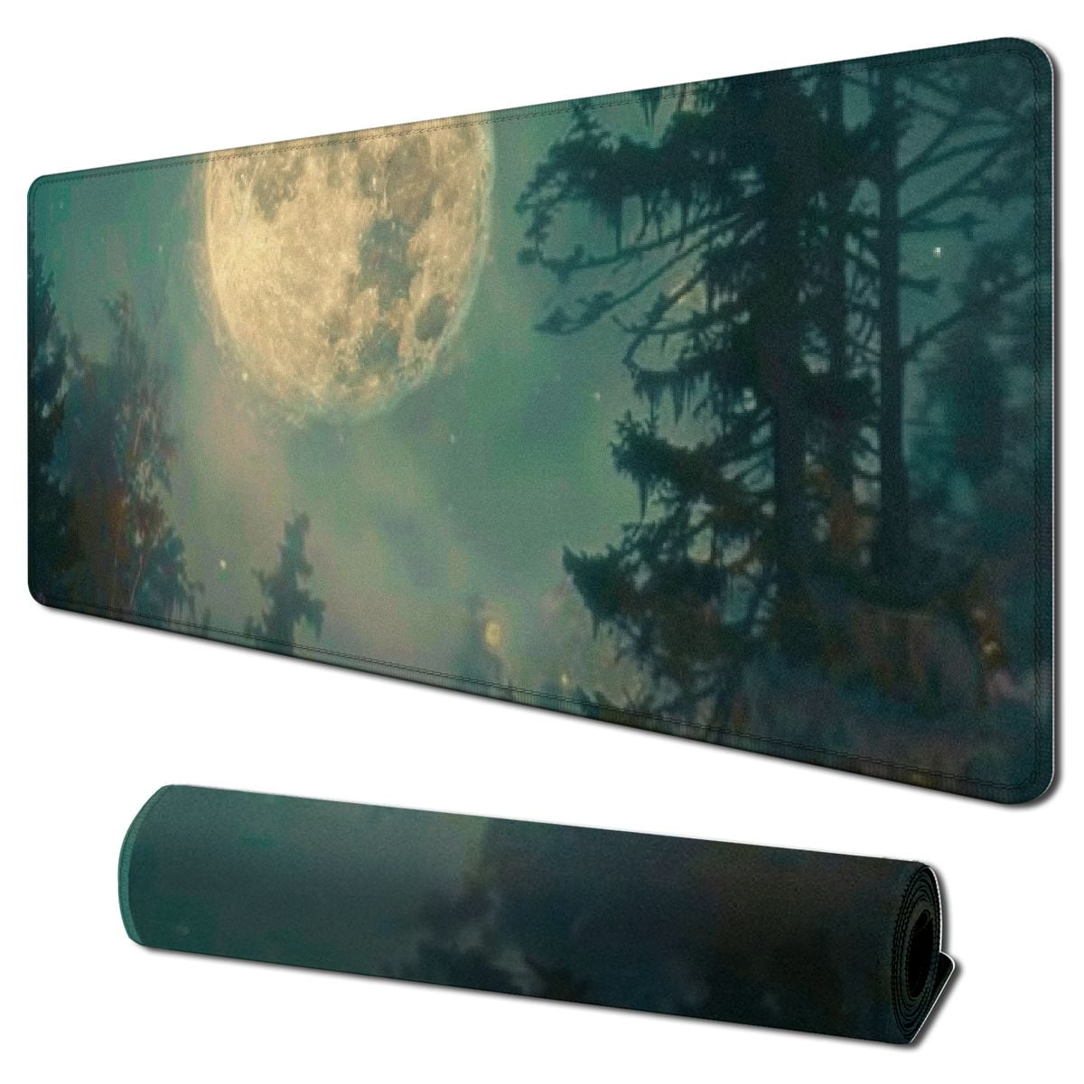 nygtbtfer Forest and Moon Gaming Mouse Pad XXL Large Desk Mat Extended ...