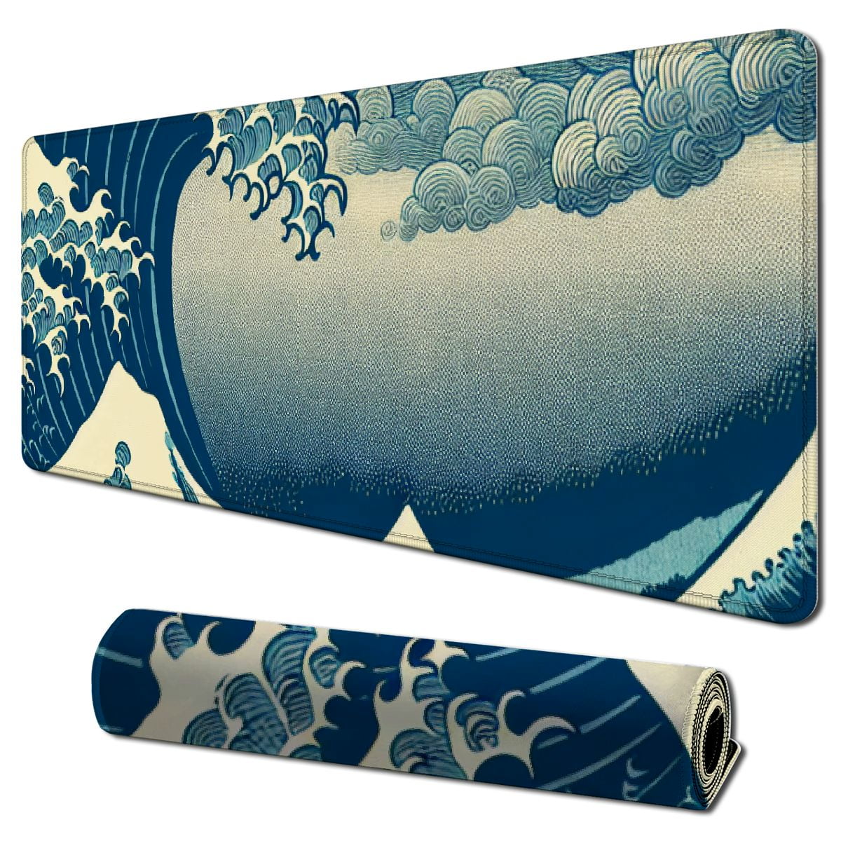 nygtbtfer Kanagawa Wave Large Gaming Mouse Pad Non-Slip Rubber Base and ...