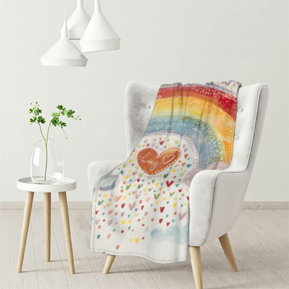 nygtbtfer Kids Rainbow Throw Blanket Twin Size, Sun and Stars Sherpa ...