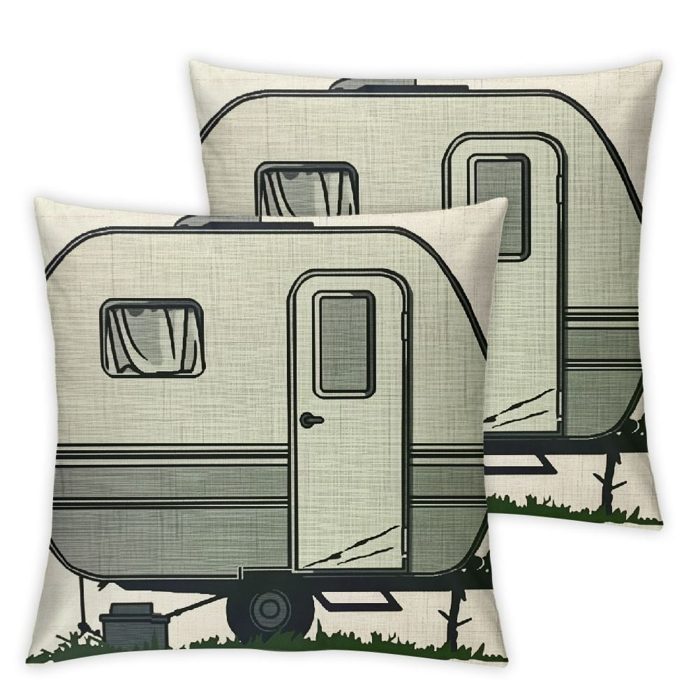 nygtbtfer We Like to Sleep Around Trailer Pillows Covers Humorous ...