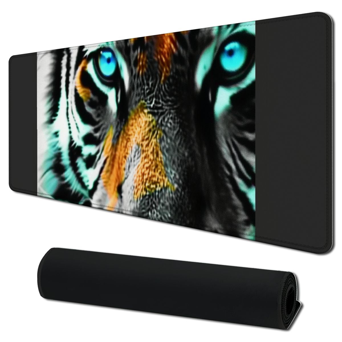 nygtbtfer Little Fat Tiger Head&* Mouse Pad. with Stitched Edges and ...