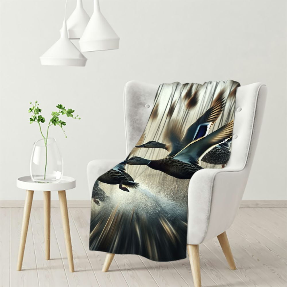 nygtbtfer Mallard Duck Blanket Throw Size,Duck Hunting Themed Fleece ...