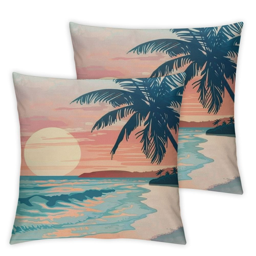 nygtbtfer Modern Tropical Pillow Set of 2Palm Leaves Decorative Pillows ...