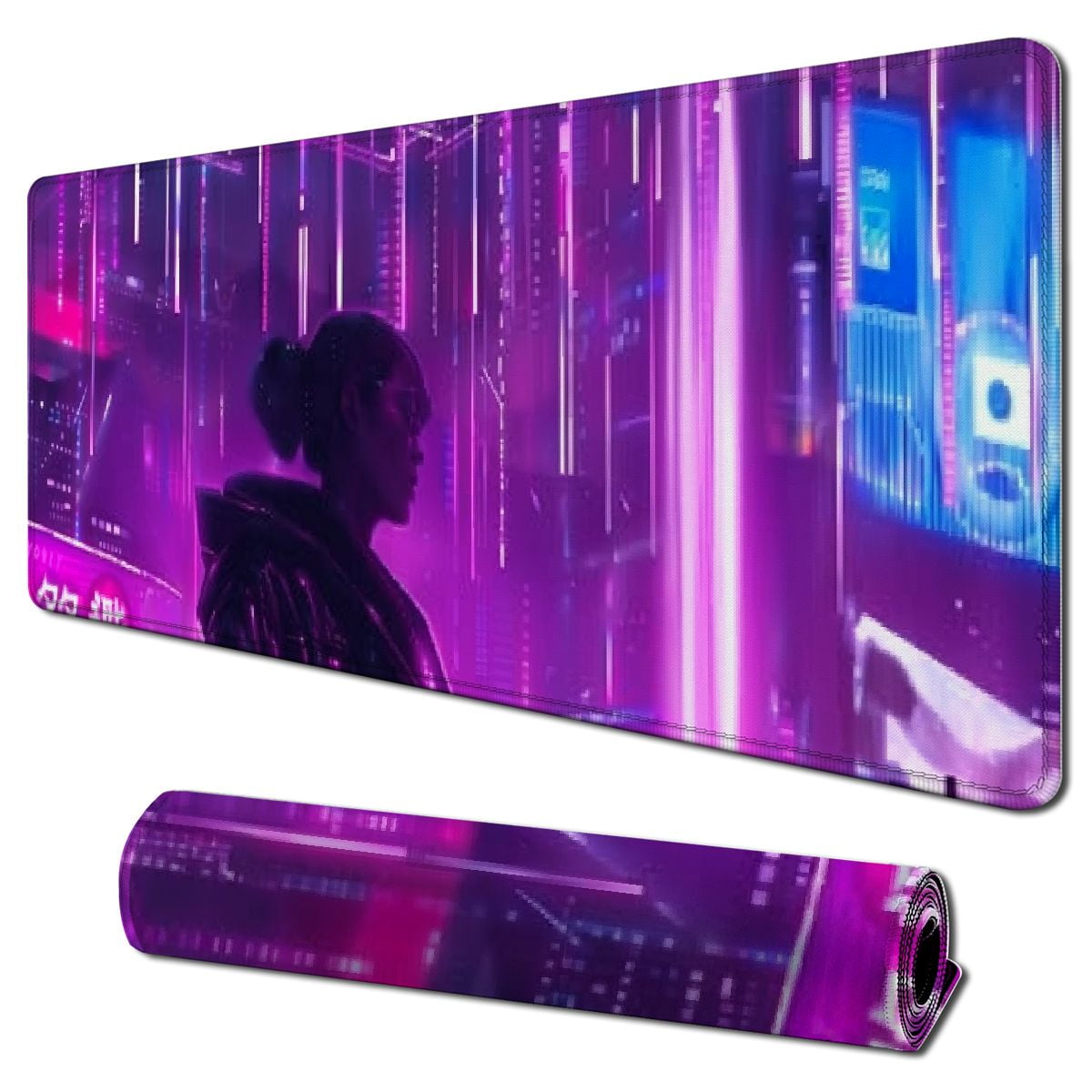 nygtbtfer Mouse Pad Purple City Gaming Desk Big Cute Pink Extended ...